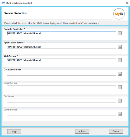 Selecting the servers